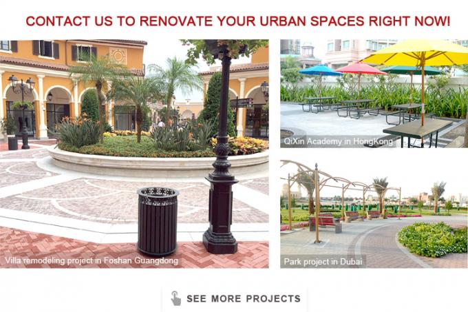 Waterproof Anti Rust Outdoor Wooden Bench With Cast Aluminium Material