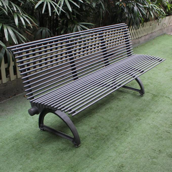 Custom Mild Steel Outdoor Metal Benches With Sandblasting Zinc Spraying ...